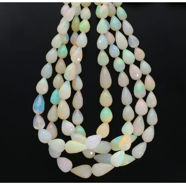 Ethiopian Opal Faceted Drop Beads 4x6 - 7x11mm