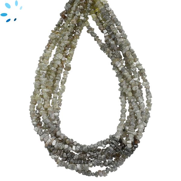 Gray & Yellow Uncut Diamond Rough Beads 2 to 3mm